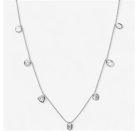 Evera Diamonds 14k Gold 200 Ctw Multi Shape Diamond Station Necklace
