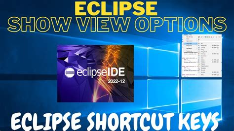 Eclipse Show View Options And Eclipse Short Cuts How To Format The