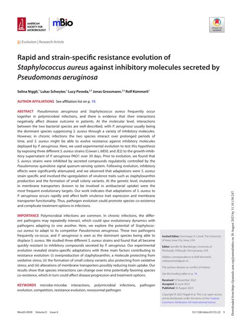 Pdf Rapid And Strain Specific Resistance Evolution Of Staphylococcus