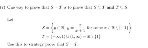Solved One Way To Prove That S T Is To Prove That ST And Chegg Com