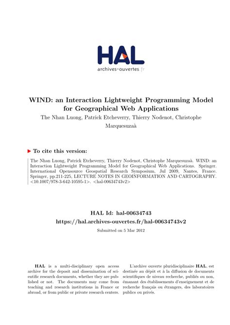 Pdf Wind An Interaction Lightweight Programming Model For Geographical Web Applications