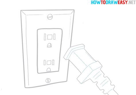 How To Draw A Socket And Plug How To Draw Easy