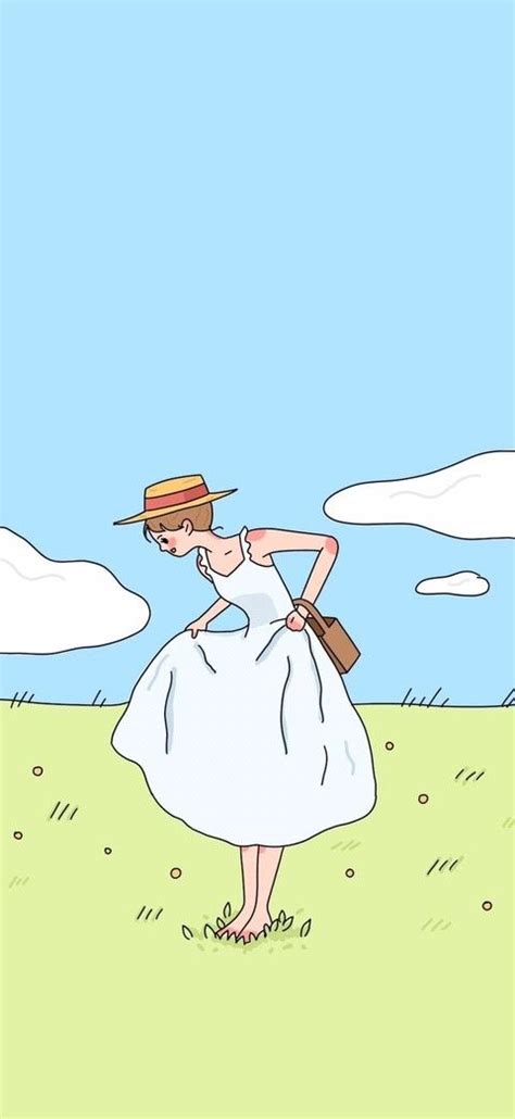 일러스트 여자 배경화면 모음 네이버 블로그 귀여운 애니메이션 벽지 카와이 벽지 배경화면