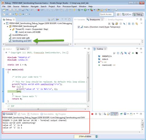 Semihosting For Kinetis Design Studio V300 And Gnu Arm Embedded