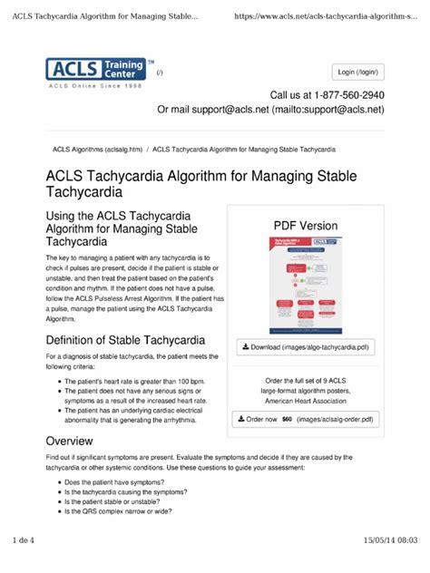 Acls Tachycardia Algorithm For Managing Stable Tachycardia Pdf