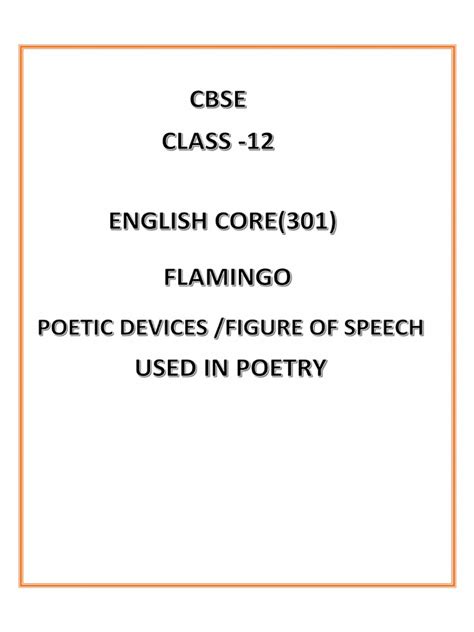 Poetic Devices Class 12 Pdf