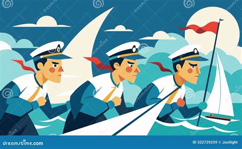 With Determination In Their Eyes The Sailors Expertly Maneuver Their