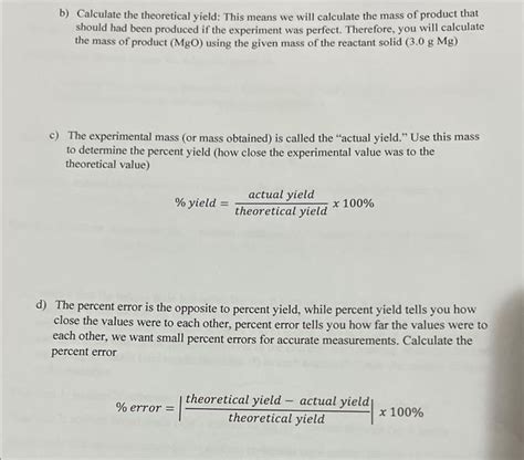 B Calculate The Theoretical Yield This Means We Chegg Com