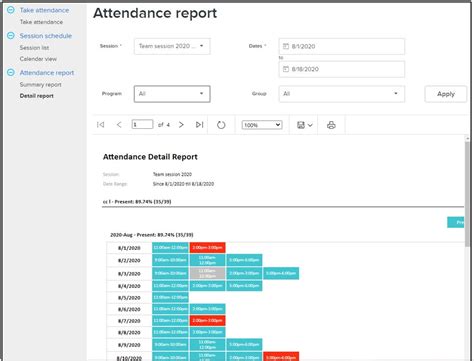 attendance reports