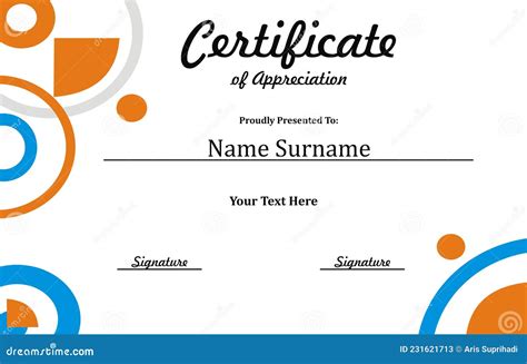 Simple Certificate Stock Vector Illustration Of Poster 231621713