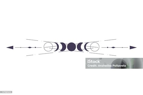 흰색 배경에 격리된 천체 경계가 있는 달의 위상 달과 국경이 있는 신비로운 밀교 상징 점성술주기 일식 벡터 디자인 요소입니다 0명에 대한 스톡 벡터 아트 및 기타 이미지