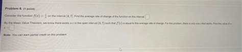 solved problem 6 1 point consider the function f x on