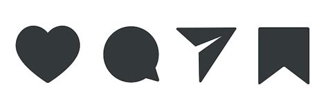 Like Comment Share And Save Button Icon Set Of Social Media In Flat