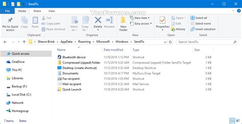Restore Default Items In Send To Context Menu In Windows 10 Tutorials