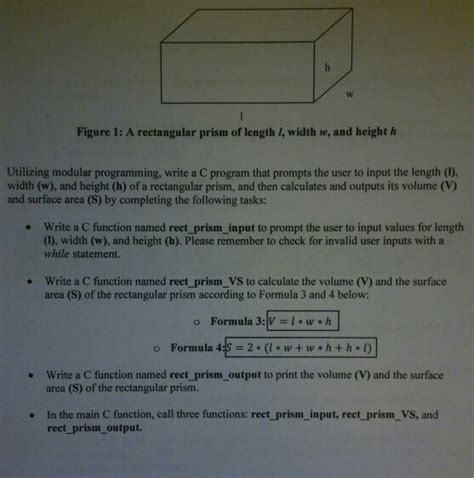 solved figure 1 a rectangular prism of length i width w