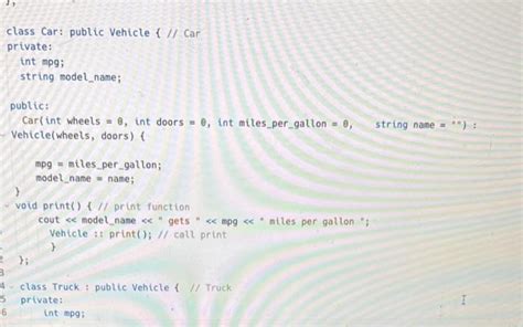 Solved Use Vehicle Car And Truck Classes Created Chegg
