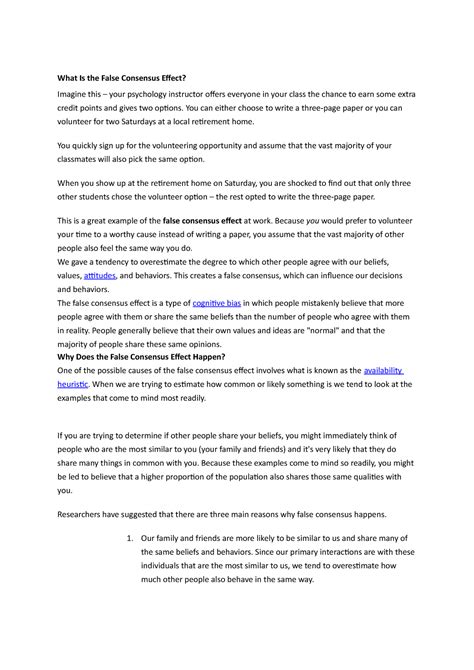 What Is The False Consensus Effect What Is The False Consensus Effect