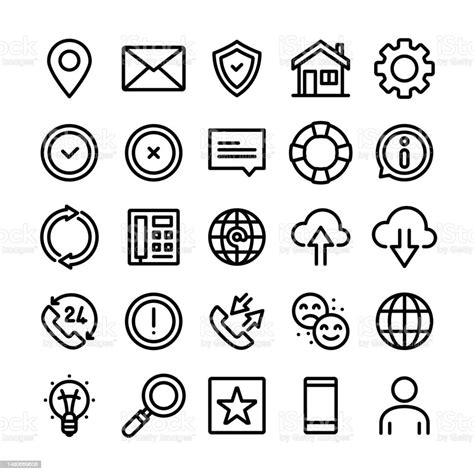 인터페이스의 벡터 그림 그래픽입니다 편집 가능한 획 크기 간단한 격리 아이콘입니다 기호 기호 요소 아이콘 세트 검은색에 대한 스톡 벡터 아트 및 기타 이미지 Istock