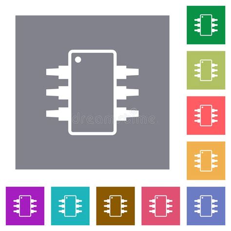 Integrated Circuit Icons In Rounded Color Menu Buttons Stock Vector Illustration Of Electric