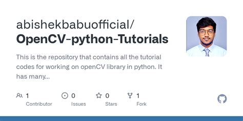 Github Abishekbabuofficialopencv Python Tutorials This Is The Repository That Contains All