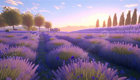 Lavender Sky Natural Scenery Background Lavender Natural Lavender Flowers Background Image