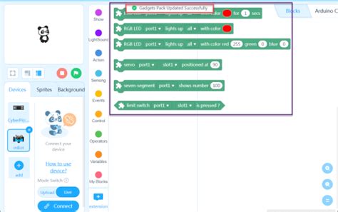 debugging—importing an extension into the mblock 5 pc client