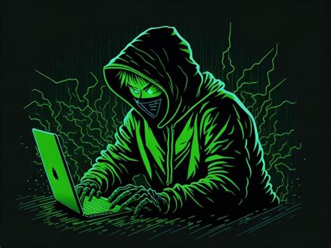 Premium Ai Image Hacker In Hoodie Breaking Into Data Server Dark Theme