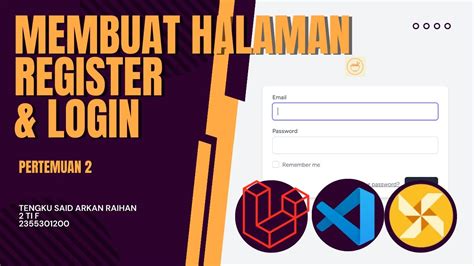 Cara Membuat Halaman Register And Login Pertemuan 2 Youtube