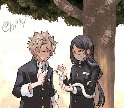 Shinazugawa Sanemi Iguro Obanai And Kaburamaru Kimetsu No Yaiba