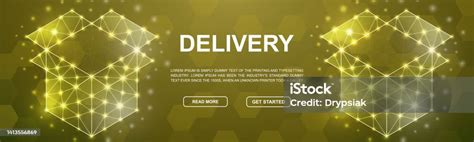 헤드 프로모션 배너에 대한 열린 상자 다각형 기호 수평 로우 폴리 포스터 일러스트레이션 선물 상자 디자인 템플릿 일러스트 개념 3차원 형태에 대한 스톡 벡터 아트 및 기타