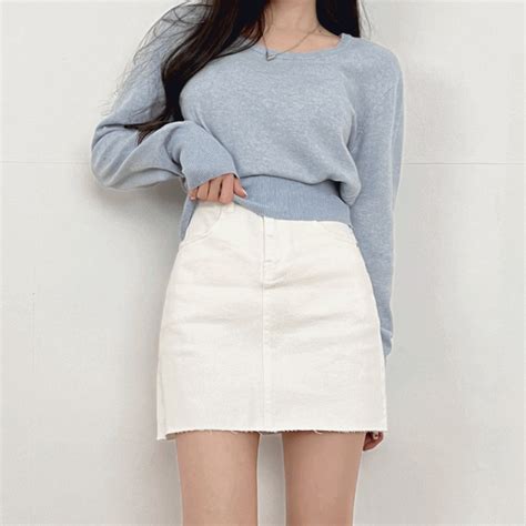 당일출고3color 데일리 A라인 코튼 스판 미니스커트 에이블리