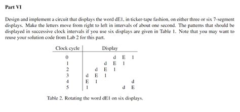 Solved Part Vi Design And Implement A Circuit That Displays