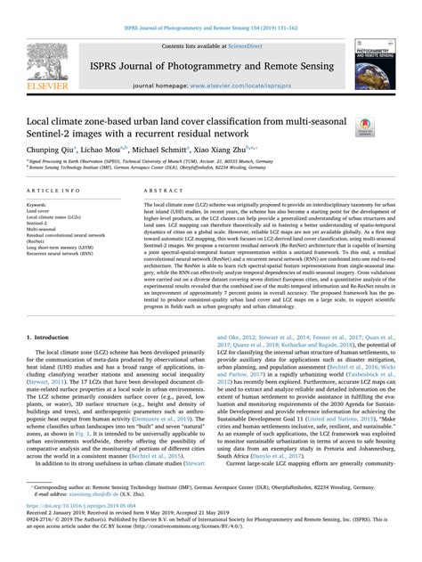 Pdf Local Climate Zone Based Urban Land Cover Classification From Multi Seasonal Sentinel 2