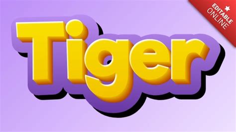 Tiger Yellow Purple 3d Text Effect Generator