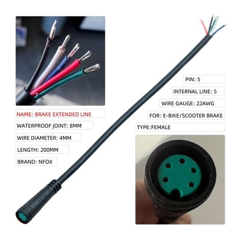 Ebike Display Connector 5 Pin Cable Waterproof Connector Signal Line