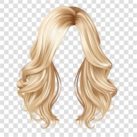 Png Blonde Wavy Hair Wig Premium Ai Generated Psd