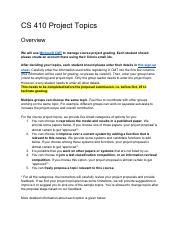 CS410Project Pdf CS 410 Project Topics Overview We Will Use Microsoft CMT To Manage Course