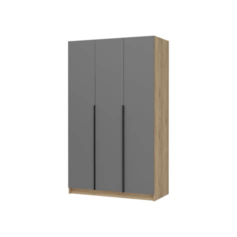 «Шкаф 3 створчатый Лион 1200 Дуб крафт золотой Графит серый купить в интернет магазине 696 руб