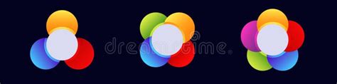 Abstract Overlapping Colored Circles Forming Unique Symmetrical