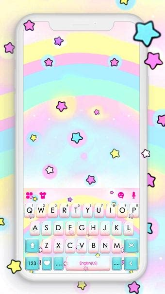 Cute Rainbow Stars Keyboard Background For Android Download