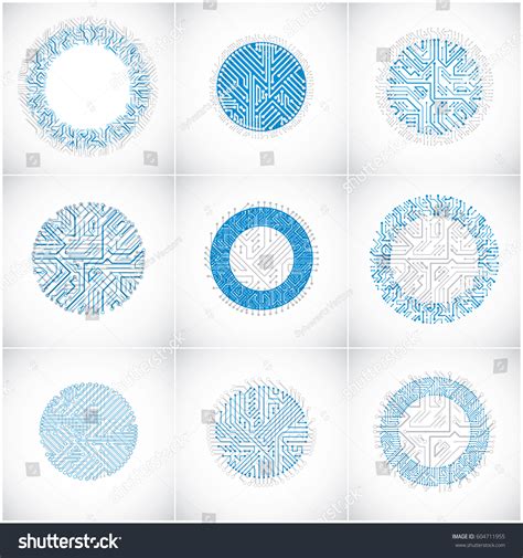 Set Vector Technology Cpu Designs Square Stock Vector Royalty Free Shutterstock
