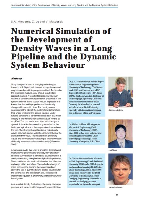 article numerical simulation of the development of density waves in a