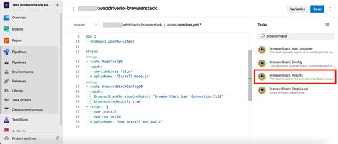 Integrate Your Selenium Test Suite With Azure Pipelines Browserstack Docs