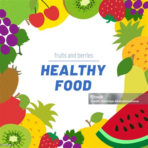 건강한 음식 과일 스케치 메뉴 프레임입니다 색상 신선한 사과 포도 파인애플 수박 체리 딸기 키위와 배 디자인 템플릿 유기농 비건 시장 손으로 그린 낙서 벡터입니다 달콤한