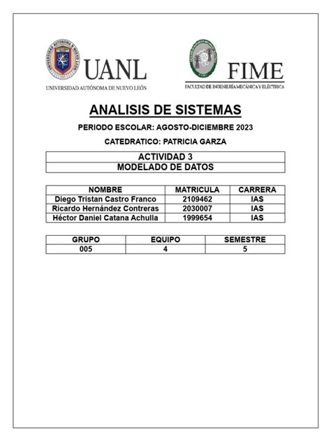 Act 3 Modelado De Datos Equipo 4 Ansis Pdf