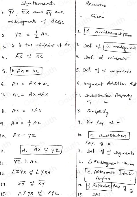 solved given y z zx and xy are midsegments of abc prove ayx≌ xyz