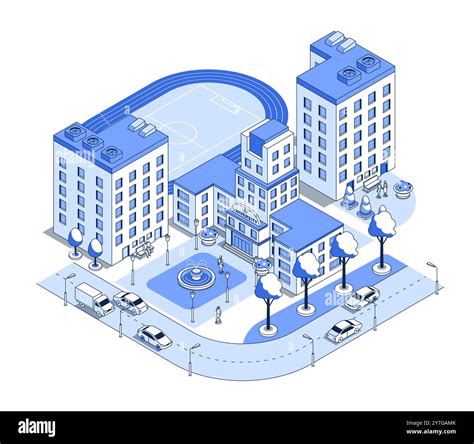 Campus And University Vector Isometric Illustration Stock Vector