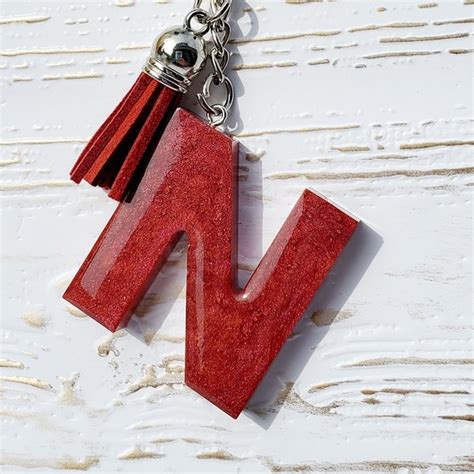 N Alphabet Keychain Etsy