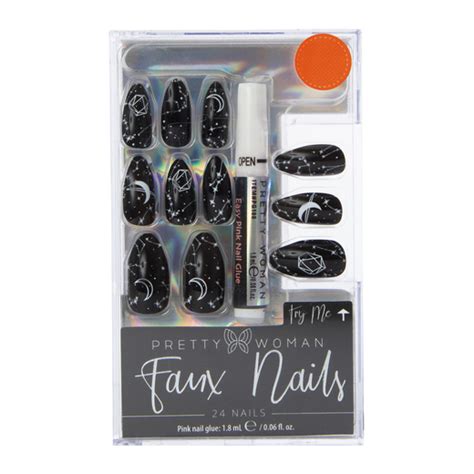 Pretty Woman Faux Nails 24 Piece Set With Nail Glue Celestial Five Below Let Go And Have Fun