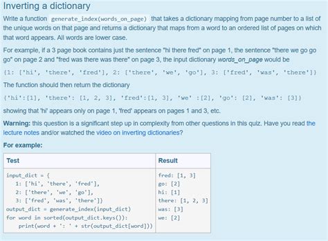 Solved Inverting A Dictionary Write A Function Chegg